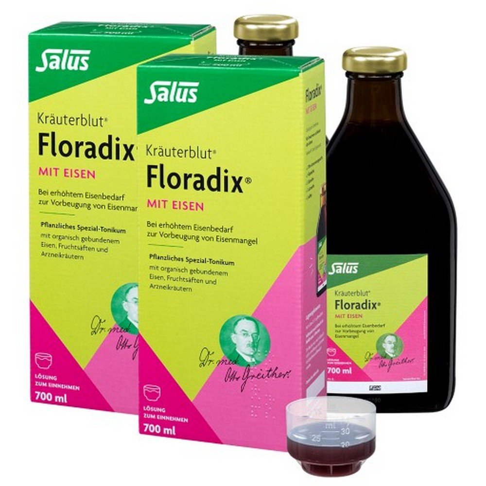 FLORADIX with iron oral solution 2x700 ml, FLORADIX mit Eisen Lösung ...